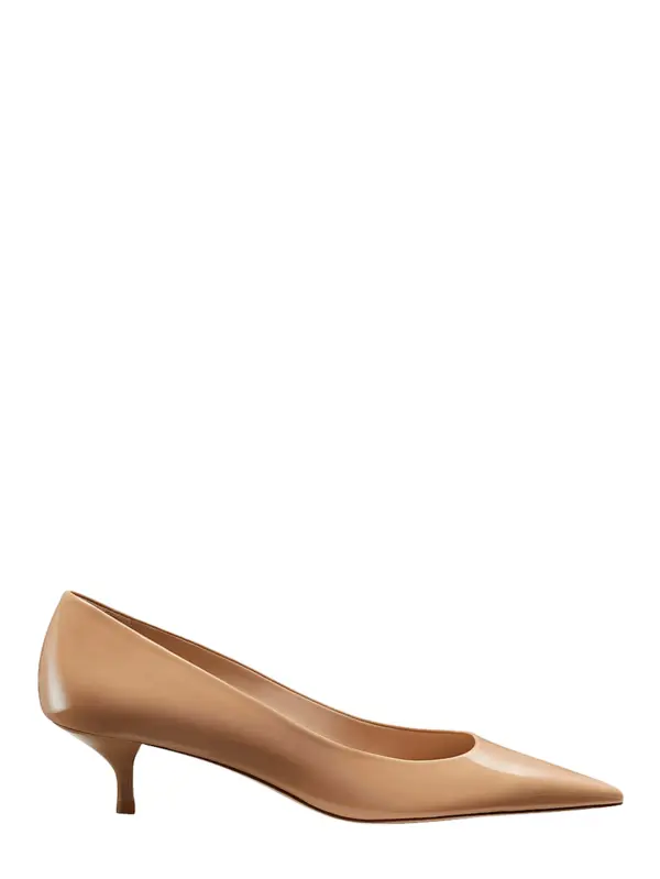 STUART WEITZMAN Patent Kitten Pumps - Adobe