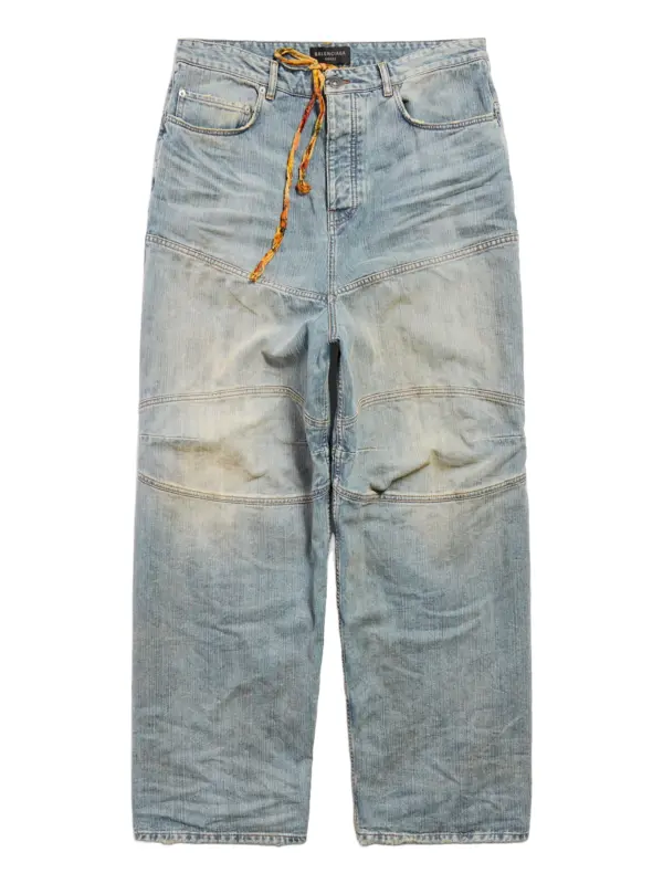 Balenciaga Baggy Fit Denim Pants - Pink