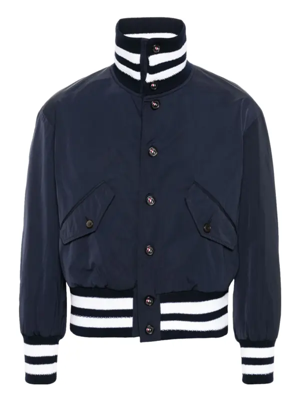 Thom Browne 4-bar Stripe Flight Jacket - Blue