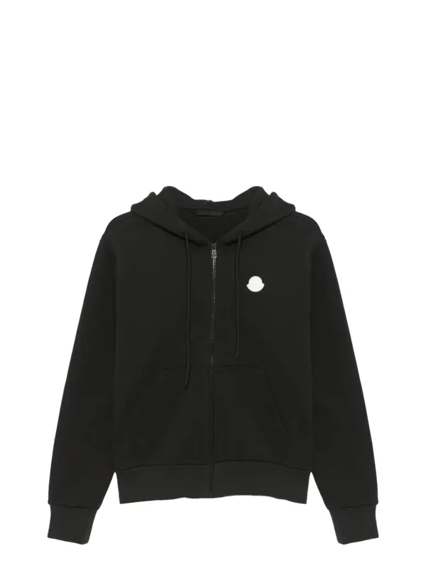 Moncler Cotton Zip-up Hoodie - Black