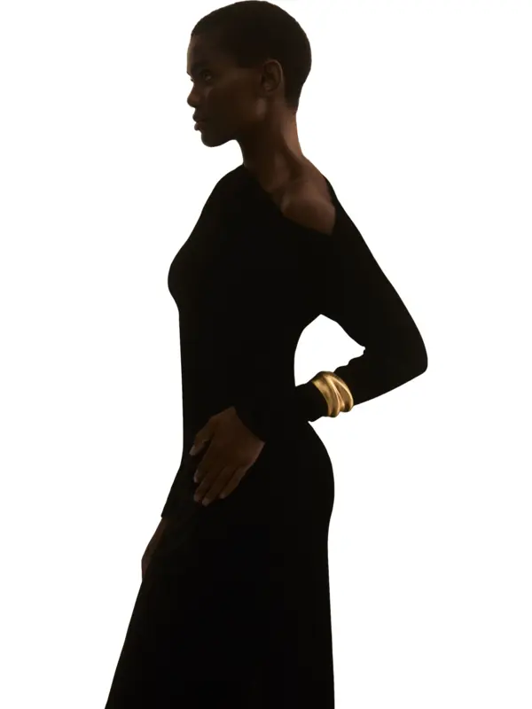 REISS Sara Sculptural Cuff - Gold