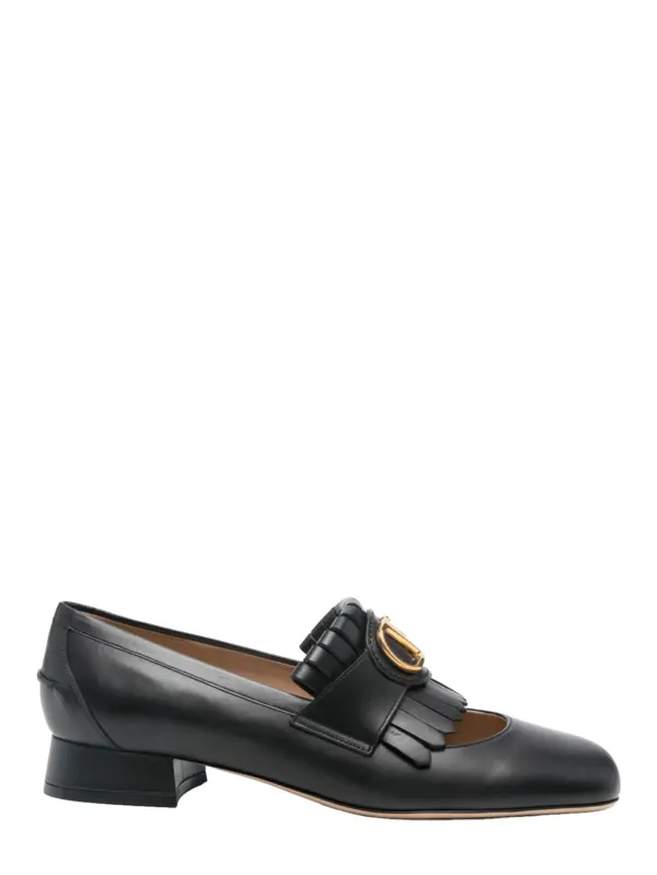 Valentino Garavani Vlogo Signature Leather Loafers - Black
