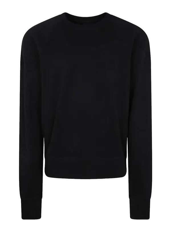 THOM KROM Round Neck Pullover Sweatshirt - Black