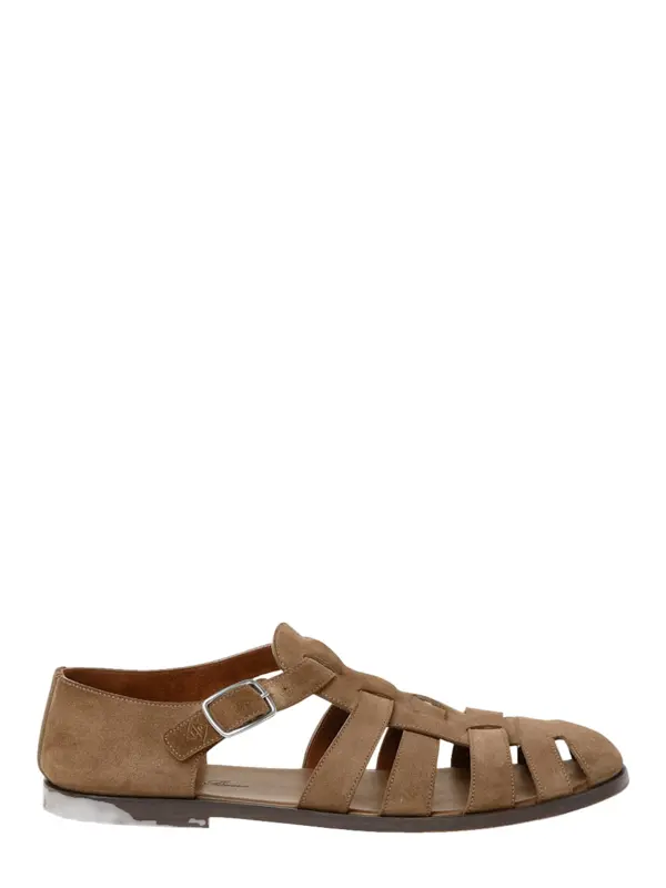 Loro Piana Maxime Walk Suede Fisherman Sandals - Dusk