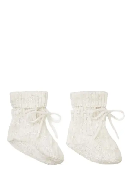 Vince Baby Cashmere Cable Booties - Gray