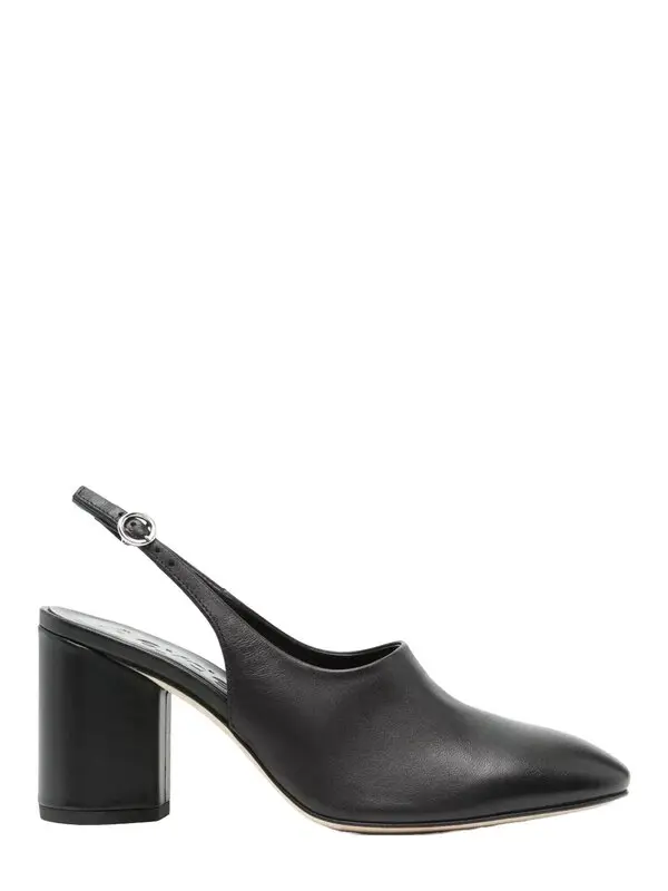 AeydĒ 75mm Leather Slingback Pumps - Black