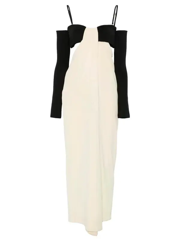 Nanushka Bandeau Draped Maxi Dress - Neutrals