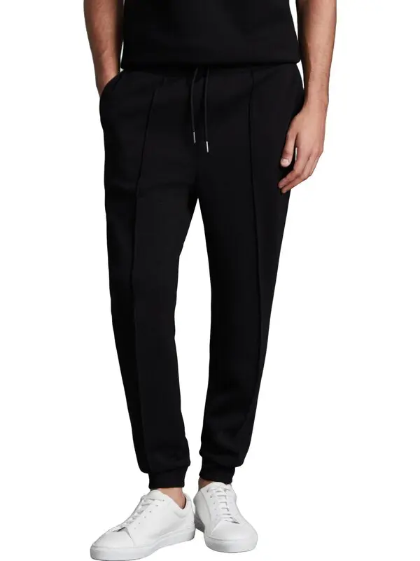 REISS Premier Stretch Jersey Tailored Joggers - Black