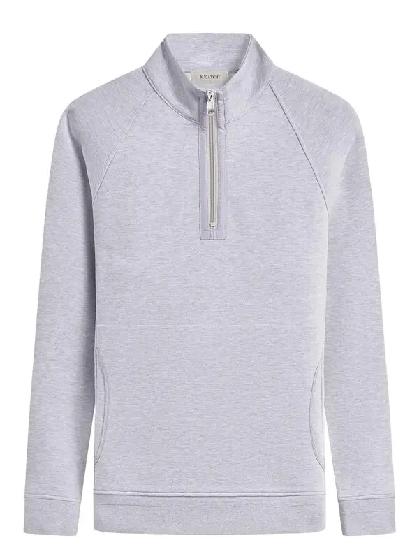 Bugatchi Quarter-zip Pullover Sweater - Cement