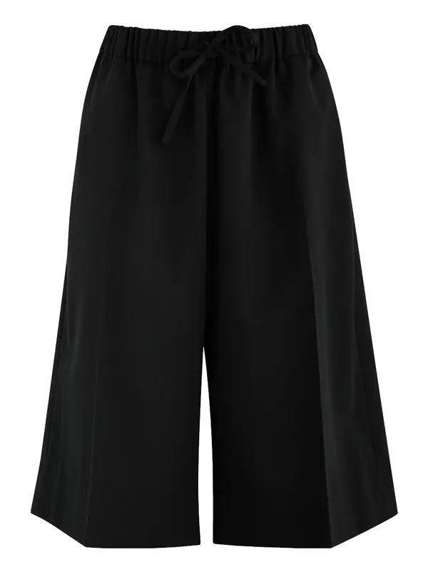 Simone Rocha Wide-leg Twill Shorts - Black