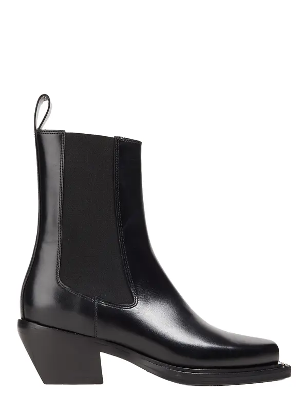 Sandro Embellished Leather Ankle Boots - Black