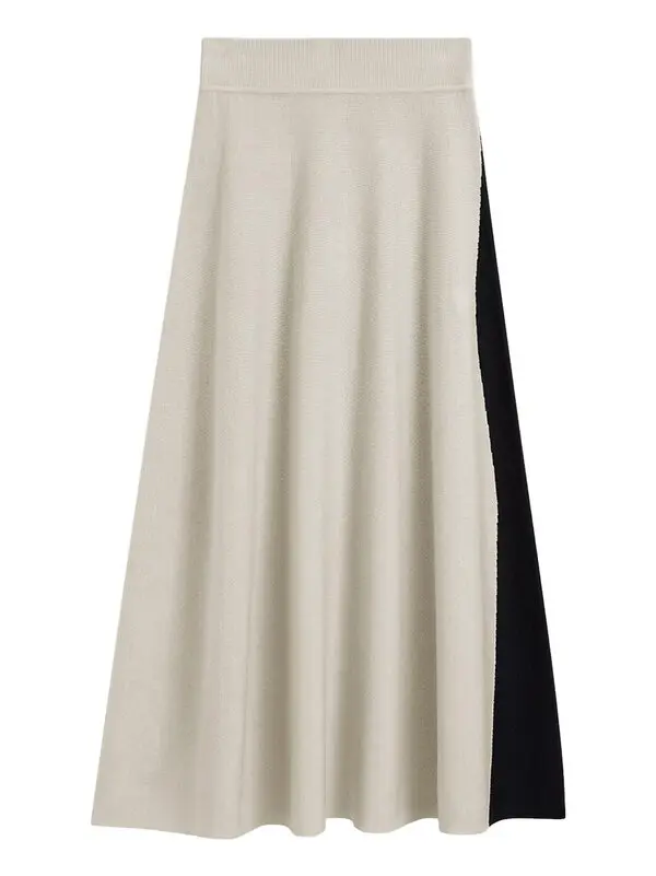 JOSEPH Bi-color Knit Maxi Skirt - Quailblack