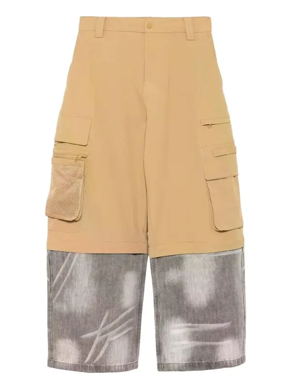 CROQUIS Panelled Cargo Trousers - Brown