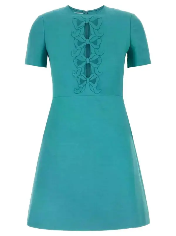 Valentino Garavani Crepe Couture Embroidered Mini Dress - Blue