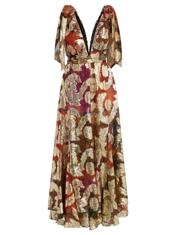 Farm Rio Abstract-pattern Maxi Dress - Red