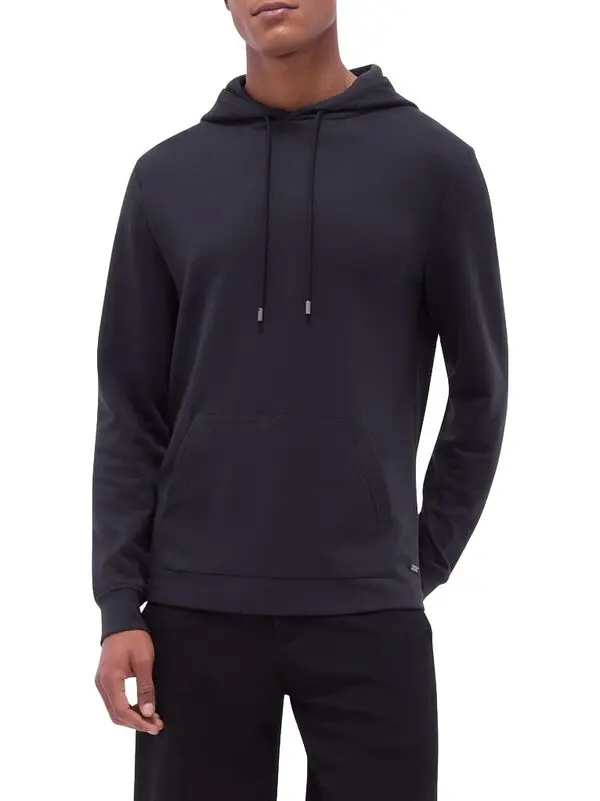 Bugatchi Cotton & Modal Blend Pullover Hoodie - Black