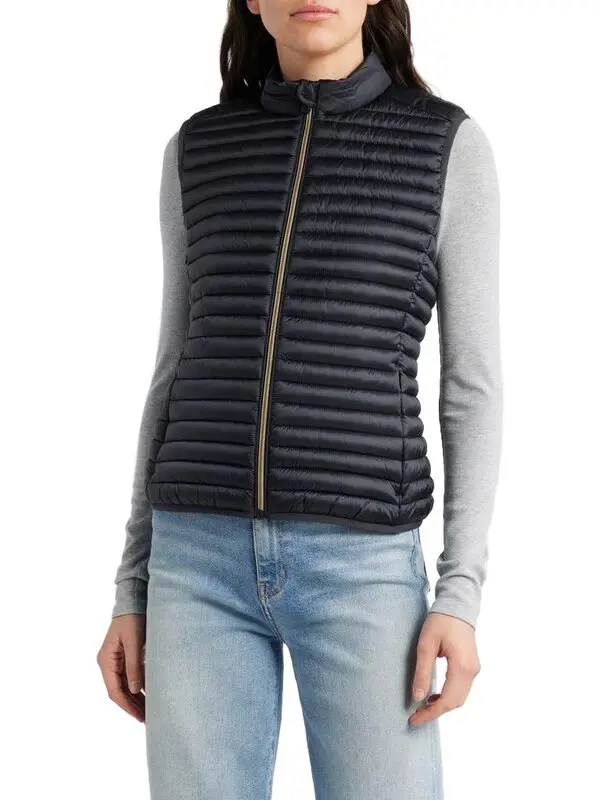 SAVE THE DUCK Arabella Water Repellent Quilted Puffer Vest - Black