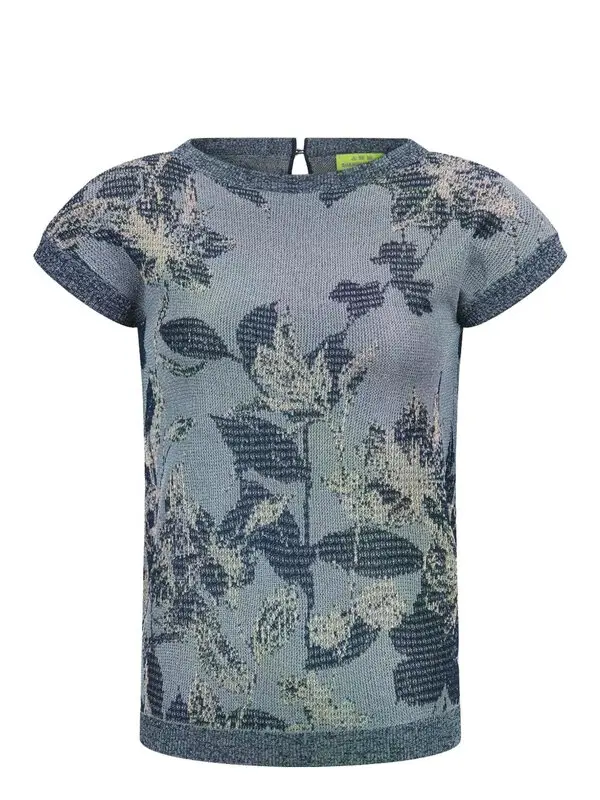 Shanghai Tang Jacquard Knit Top - Blue
