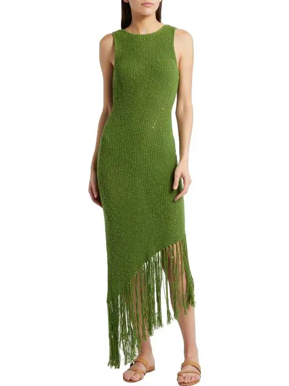 Rails Rylee Sleeveless Fringe Hem Sweater Dress - Banana Palm