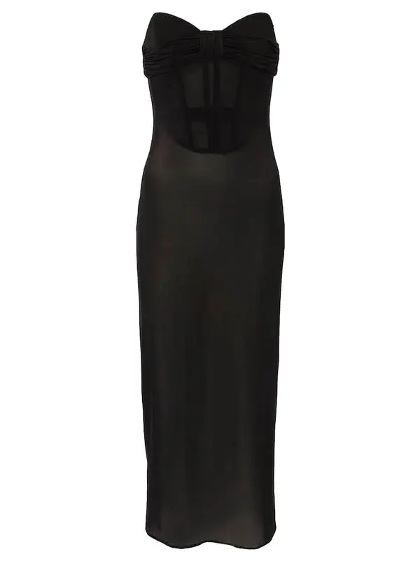 Magda Butrym Satin Midi Dress - Black