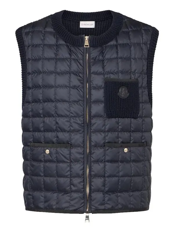 Moncler Cotton-blend Down Sweater Vest - Black