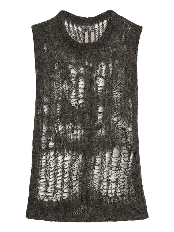 Rick Owens Spider Open-knit Tank - Dark Gray