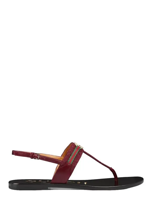 Gucci Interlocking G Web Fabric Sandal - Bordeaux