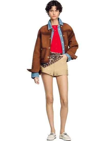 Sandro Carpenter Shorts - Brown / Neutral