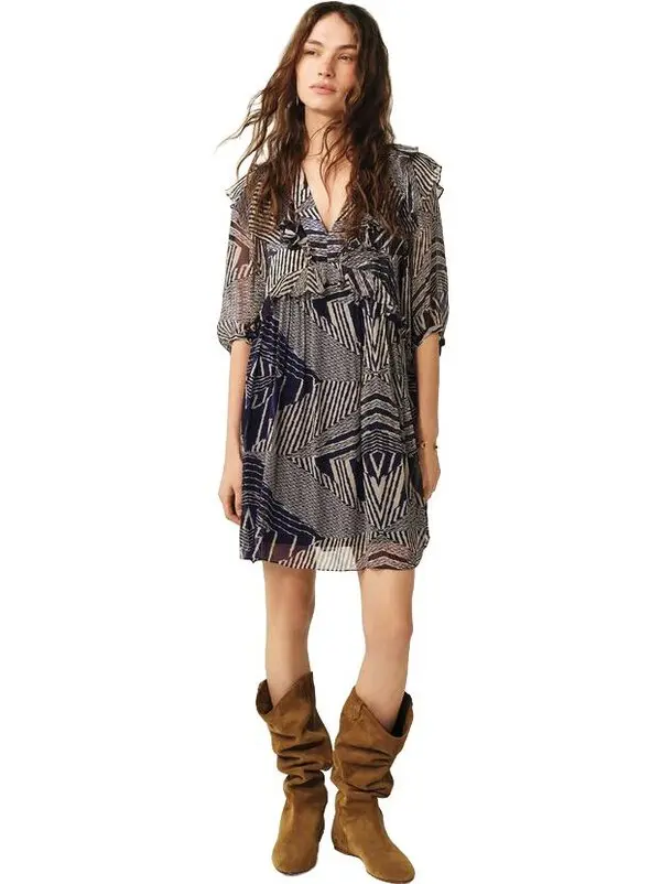 Ba&sh Acacia Frilly Dress - Blue