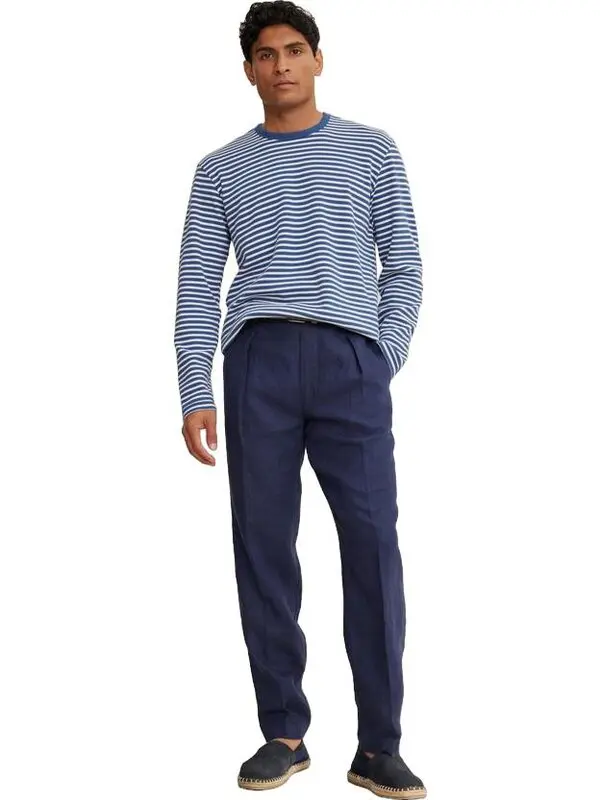 Velvet By Graham & Spencer Cannon Linen Pant - Navy