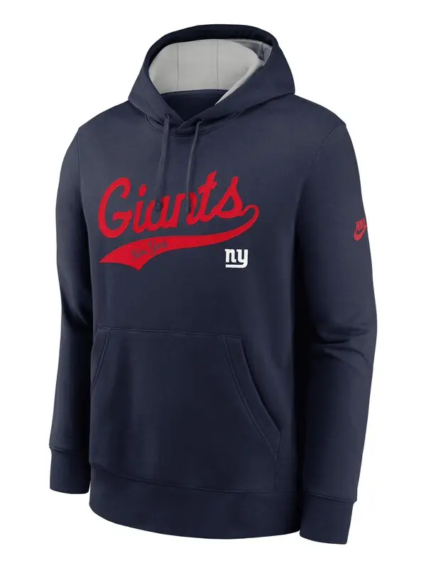 Nike New York Giants Rewind Club Logo Nfl Pullover Hoodie - Blue