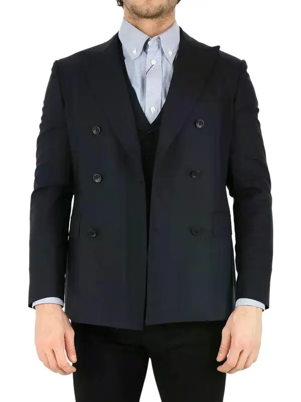 TONELLO Contrast-panel Waistcoat - Blue