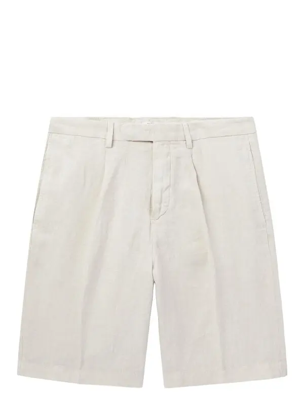 Boglioli Straight-leg Linen Shorts - Neutrals