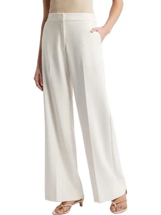 Nordstrom The Lennox Wide-leg Trousers - Ivory Tofu