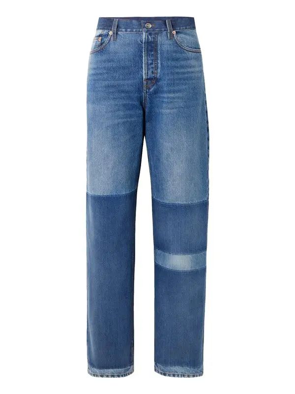 Gucci Patchwork Low-rise Boyfriend Jeans - Blue