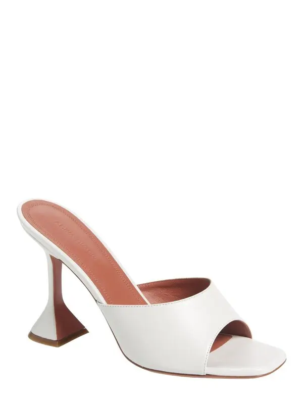 Amina Muaddi Lupita Slipper Slide Sandal - Nappa White
