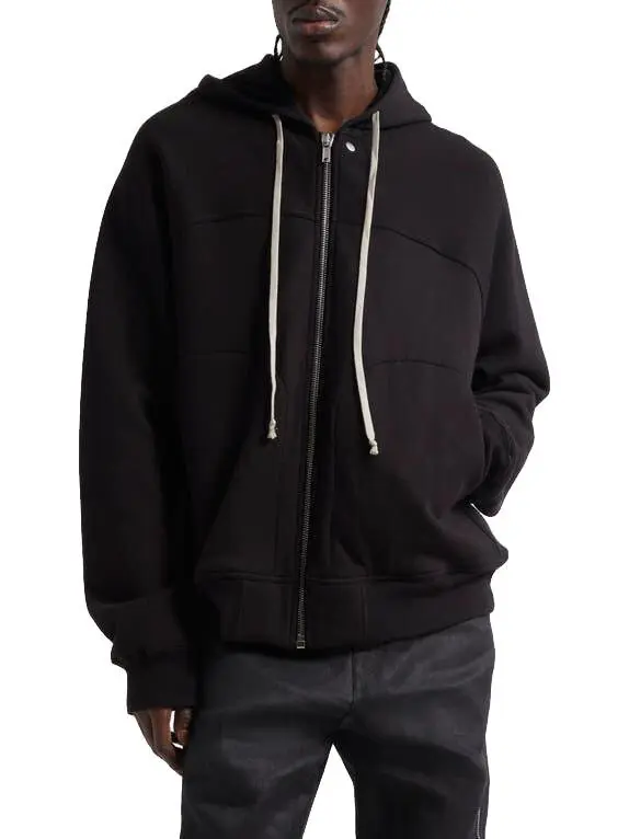 Rick Owens Windbreaker Cotton Zip Hoodie - Black