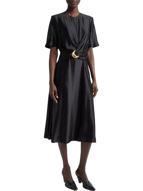 Altuzarra Tie Waist Silk Dress - 000001 Black