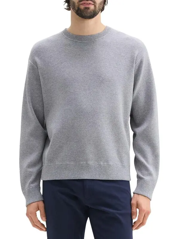 Theory Relaxed Fit Crewneck Sweater - Melange Grey