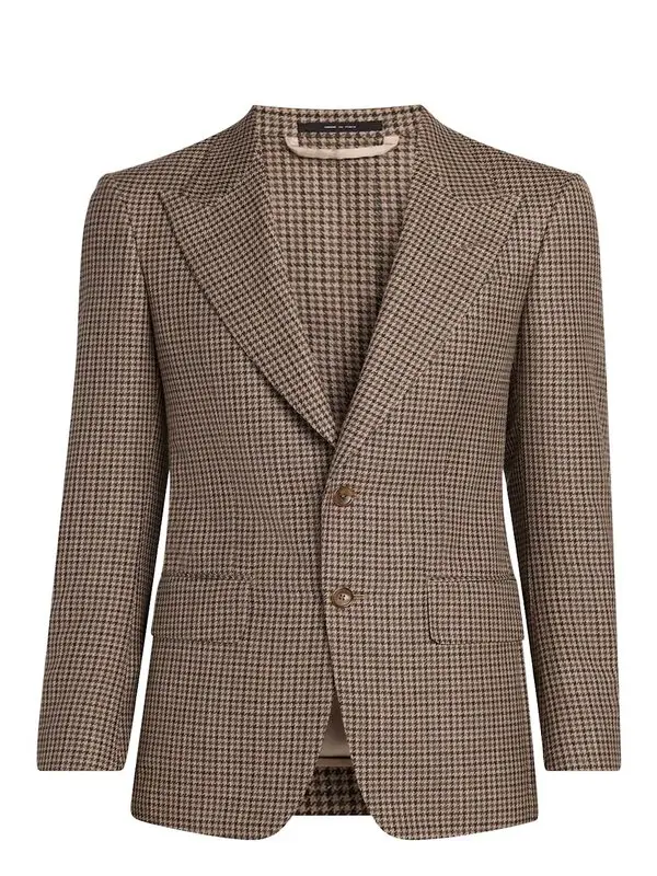 TOM FORD Shelton Damier Check Sport Coat - Brown Mult
