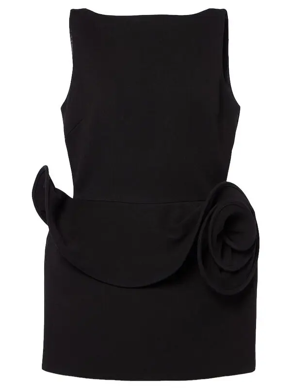 Magda Butrym Floral-appliqué Mini Dress - Black