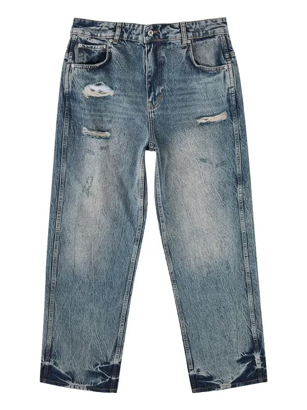 REPRESENT R3 Distressed Wide-leg Jeans - Blue