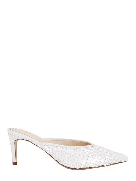 BLACK SUEDE STUDIO Clio 65 Mule - White Sequins
