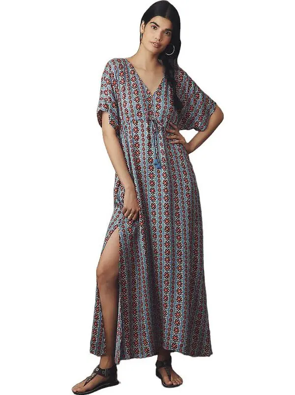 Omika Pia Floral Kaftan - Omari Hibiscus