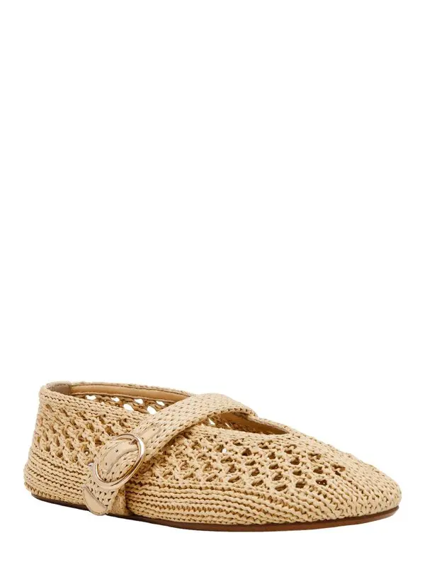 Steve Madden Alara Woven Mary Jane Flat - Natural Raffia