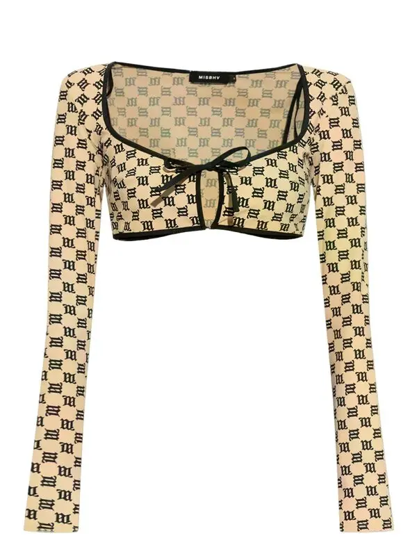 MISBHV Monogram Crop Top - Brown