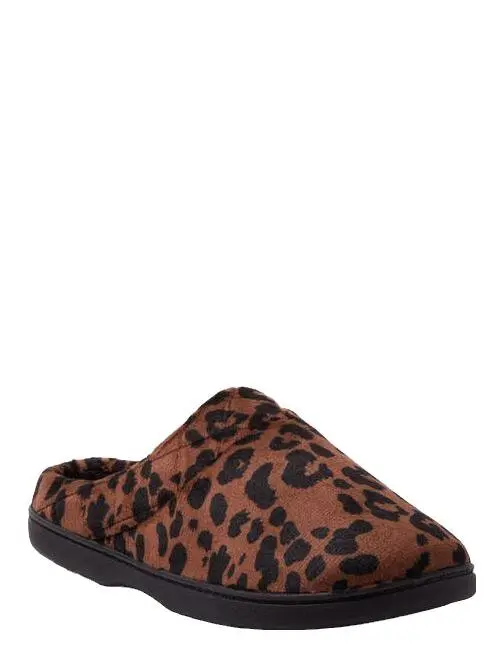 DEARFOAMS Darcy Quilted Cuff Velour Clog Slipper - Potting Soil