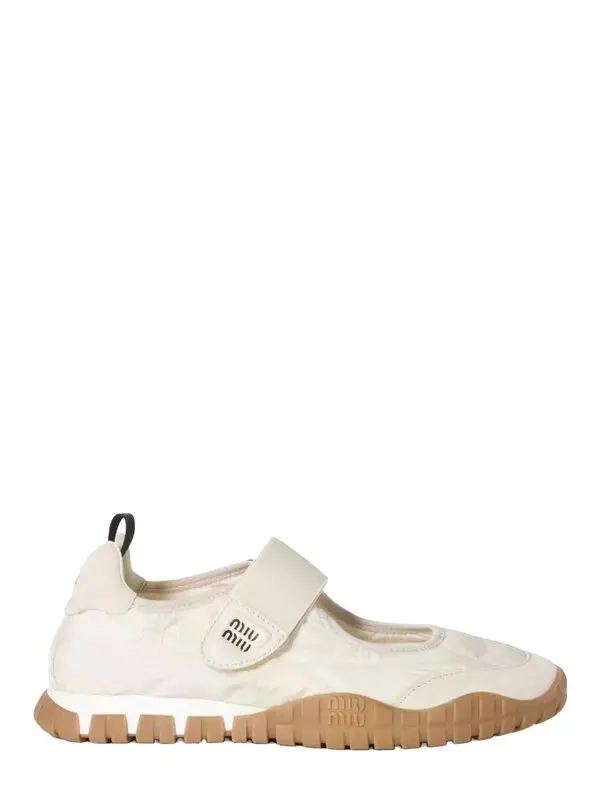 Miu Miu Tyre Ballerina Flats - Neutrals