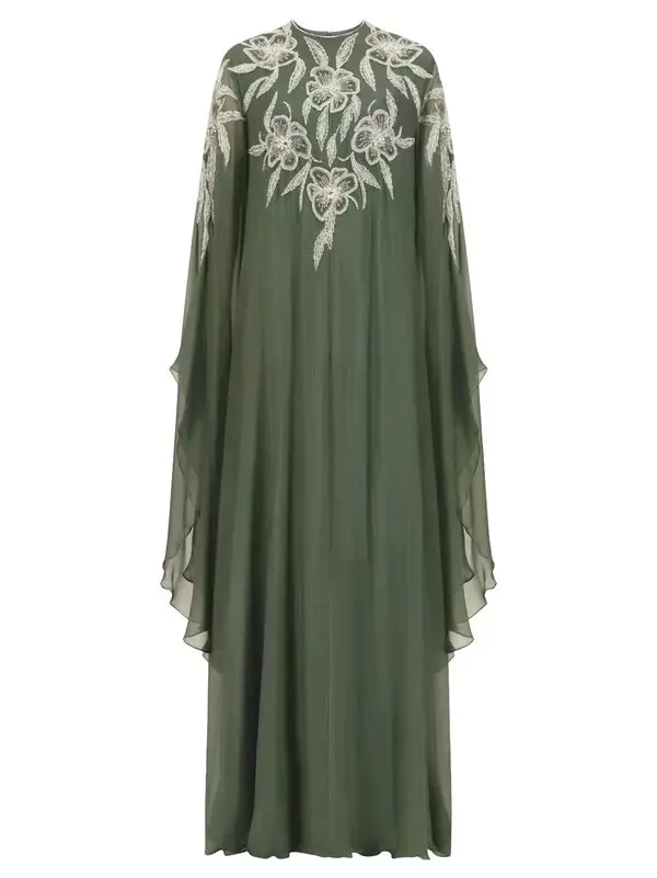 DINA MELWANI Embellished Gown - Green