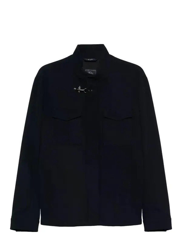 FAY Waffle-knit Jacket - Blue